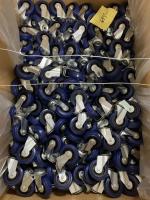 China 3-8 Inch Elastic Blue Rubber Caster Wheel Non Marking With Zinc Plated for sale