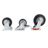 China Heavy Duty Rubber Caster Wheels With Non Marking Treads And Load Capacity 100KG for sale