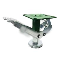 China Green Swivel Casters 300 Kg Load Capacity Galvanized Steel Wheel 151mm Height For Furniture for sale