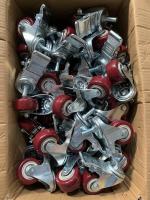 China 4 Pack 2.5 Inch Heavy Duty Swivel Brake Stop Zinc Plated Polyurethane / Caster Wheel Side Brake for sale
