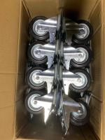 China Industrial Heavy Duty Polyurethane Swivel Casters with Brake in Black for sale