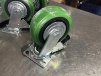 China Heavy Duty Trolley Cart Wheels With 2.5 Bolt Hole Spacing Rubber / Nylon Swivel / Rigid for sale