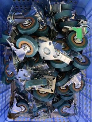 China 4/5/6/8 Inches Ball Bearing Swivel Rigid Locking Trolley Cart Wheels Threaded Stem Top Plate Mounted for sale