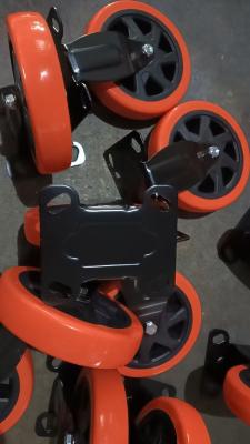 China 837lbs Wheel Capacity Heavy Duty Casters Polyurethane Material Dual Ball Bearings Heavy Load Capacity for sale