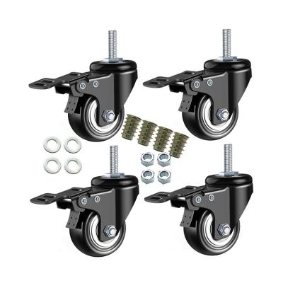 China 5 Inches Overall Height Polyurethane Casters for Heavy Duty 1000 Lbs Load Capacity Ball Bearing Included for sale