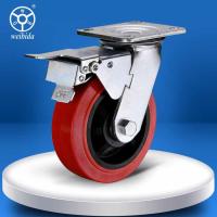 China 4 Inch Medium Duty Casters with Bolt Hole Size of 1/4 Inch and Gray/ Red/ Blue/ Orange/ Green/ White Wheel for sale