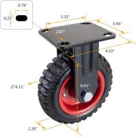 China Height 90mm to 125mm caster wheels 3 inch steel stem size M12x15mm swivel casters for heavy equipment and transport carts for sale