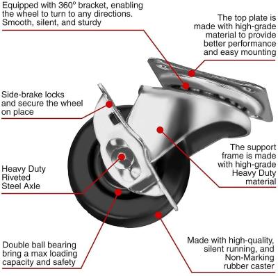 China Plate Mounting Nylon Casters with Ball Bearing and Solid Core Wheel Durable Industrial Grade Heavy Duty Mobility Solutions for sale