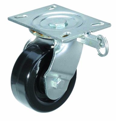 China 3 to 8 inches wheel diameter rubber casters wheels elastic soft orange steel housing material engineered for shock resistance and long term for sale
