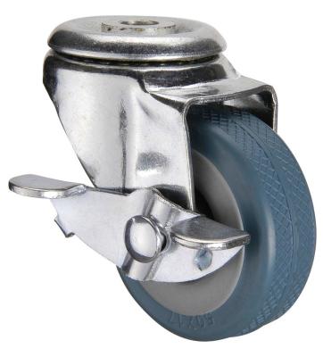 China Steel Housing Heavy Duty Rubber Caster Wheel 3-8 Inch Double Ball Bearing Durable Industrial Grade Load Capacity for sale