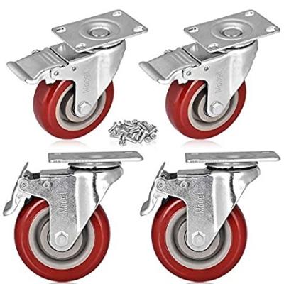 China Ball Bearing 3 ton heavy duty pu caster wheel made from PU iron wheel material engineered for heavy load transport needs for sale