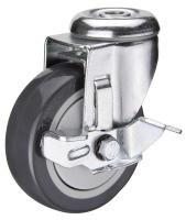 China Unit Weight 4kg 5kg caster rubber 2 inch 4 inch 5 inch wheels castors with brake black blue green sturdy and performance for sale