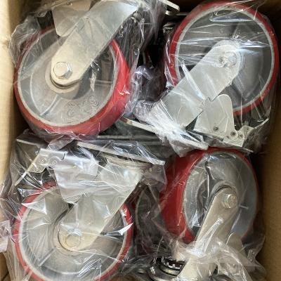 China Smooth tread 150mm pu caster wheels featuring ball bearing suitable for heavy duty industrial carts equipment and machinery for sale