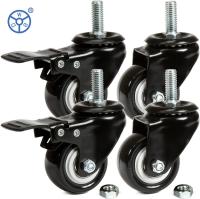 China Green Rubber Casters Roller Bearing Type Load Capacity 30 to 70 KG Heavy Duty Wheels Suitable for Industrial Equipment for sale