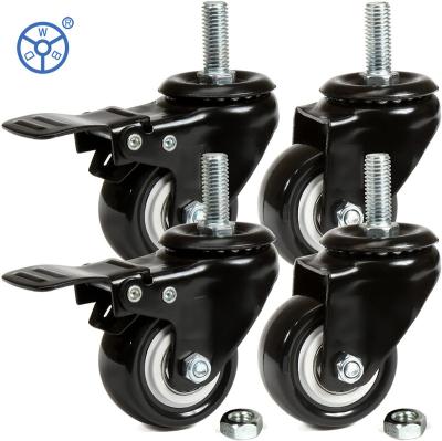 China Green Rubber Casters Roller Bearing Type Load Capacity 30 to 70 KG Heavy Duty Wheels Suitable for Industrial Equipment for sale