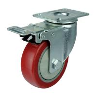 China Zine Plated Threaded Stem Rubber Casters Featuring Steel Housing and Double Ball Bearing Type for Equipment Transport for sale
