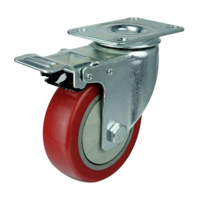 China Zine Plated Threaded Stem Rubber Casters Featuring Steel Housing and Double Ball Bearing Type for Equipment Transport for sale