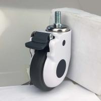 China 100mm Silent Medical Casters Threaded Stem Swivel TPR Hospital Wheels OEM for sale