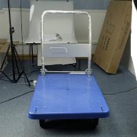 China 300-500KG Load Capacity Steel Trolley With Foldable Platform And TPR / PU Casters for sale