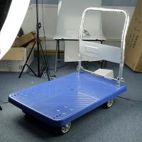 China 300-500KG Load Capacity Steel Trolley With Foldable Platform And TPR / PU Casters for sale