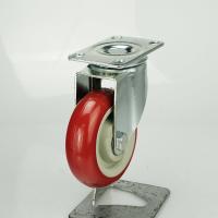 China Double Ball Bearing Medium Duty Casters with 3-1/2 Inch Top Plate Swivel Radius and Side Lock Brake for sale
