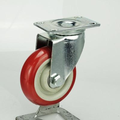 China Double Ball Bearing Medium Duty Casters with 3-1/2 Inch Top Plate Swivel Radius and Side Lock Brake for sale