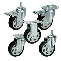 China Black Floor Protecting PVC 6 Inch Swivel Caster Wheels for sale