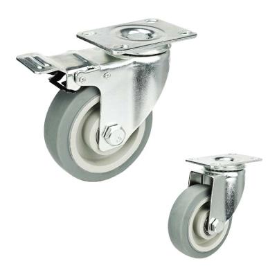 China Non Marking TPR 75mm Medium Duty Casters For Medical Trolley for sale