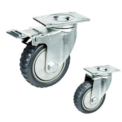China 80KG Loading 125mm Medium Duty Casters With Dust Cover for sale