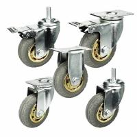 China ISO9001 70kg Loading 4 Inch Rubber Caster Wheels With Low Noice for sale