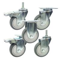 China 100mm 198lbs Capacity Soft Rubber Caster Wheels With Covers for sale