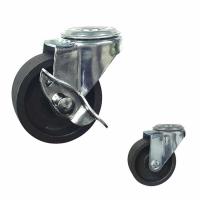 China 75mm Cast Iron Light Duty Casters 360 Degree Rotating With Side Locking for sale