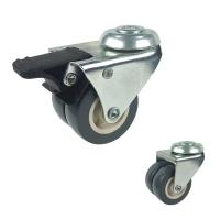 China PVC 75mm Caster Wheels With Lock , 198lbs Twin Wheel Swivel Caster for sale