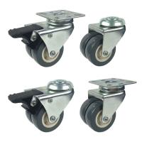 China PVC 75mm Caster Wheels With Lock , 198lbs Twin Wheel Swivel Caster for sale