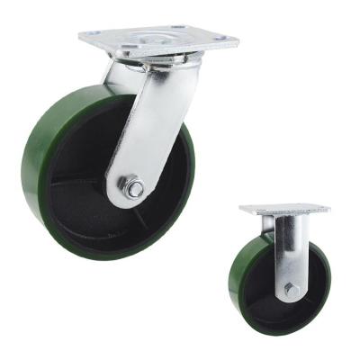 China Polyurethane 200x50mm Heavy Duty Casters ISO9001 for sale