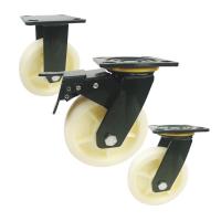 China Polyethylene 150x42mm Heavy Duty Casters With Green Painted Bracket for sale