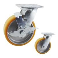 China PU 200mm 990lbs Loading Heavy Duty Casters With Aluminum Core for sale