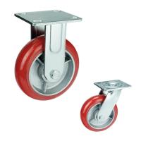 China PU 350kg Capacity 6 Inch Heavy Duty Caster Wheels For Industrial for sale