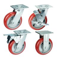 China PU 350kg Capacity 6 Inch Heavy Duty Caster Wheels For Industrial for sale