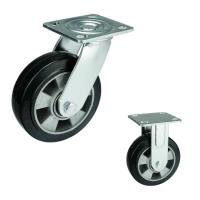 China 125mm 550lbs Capacity Heavy Duty Casters Rubber Double Brake Wholesale for sale