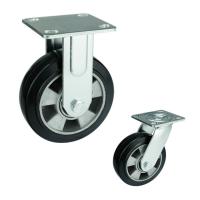 China 125mm 550lbs Capacity Heavy Duty Casters Rubber Double Brake Wholesale for sale