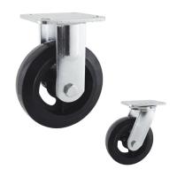 China Rubber 150mm 510lbs Loading Heavy Duty Casters With Side Brake for sale