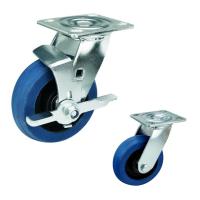 China 125mm 440lbs Loading Rubber Heavy Duty Casters With Lock for sale