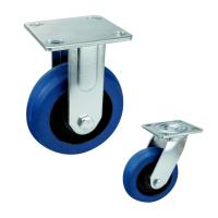 China 125mm 440lbs Loading Rubber Heavy Duty Casters With Lock for sale
