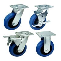 China 125mm 440lbs Loading Rubber Heavy Duty Casters With Lock for sale