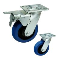 China 125mm 440lbs Loading Rubber Heavy Duty Casters With Lock for sale