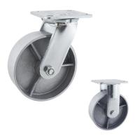 China Cast Iron 8inch Side Mount Caster Wheels With Plate Swivel for sale