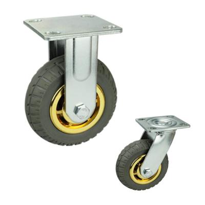 China 150mm Elastic Rubber Heavy Duty Casters With 462lbs Loading Swivel Plate for sale