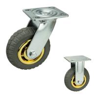China 150mm Elastic Rubber Heavy Duty Casters With 462lbs Loading Swivel Plate for sale