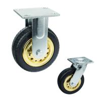 China Elastic Rubber 6 Inch Locking Swivel Casters , ISO9001 Hard Rubber Caster Wheels for sale